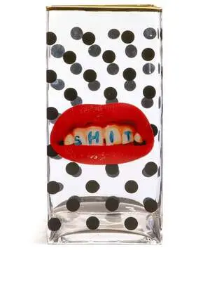 SELETTI Polka Dots Lip-print Large Vase - White