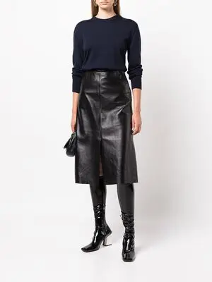 JIL SANDER Crew-neck Merino Wool Sweater - Blue