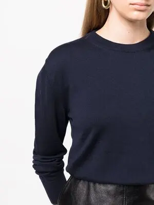 JIL SANDER Crew-neck Merino Wool Sweater - Blue