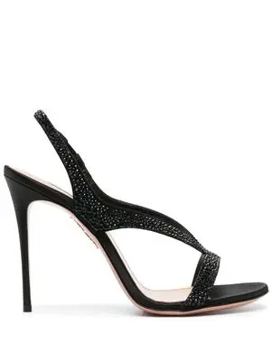AQUAZZURA Izzy 105mm Crystal-embellished Slingback Sandals - Black