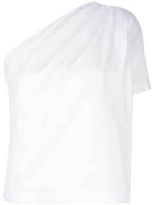 Gauge81 One-shoulder Organic Cotton T-shirt - White