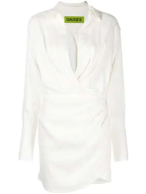 Gauge81 Gathered V-neck Mini Dresss