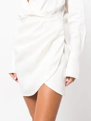 Gauge81 Gathered V-neck Mini Dresss