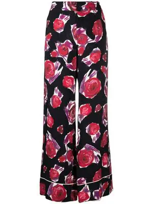 Marni Floral-print Wide-leg Trousers