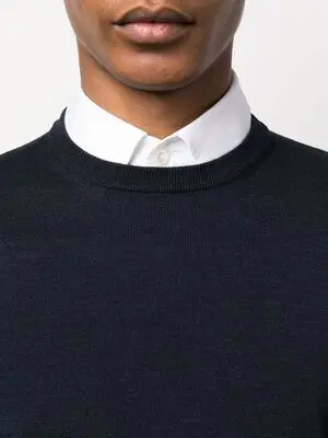 ZANONE Crew-neck Wool-blend Sweater - Blue