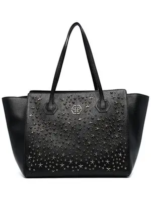 Philipp Plein Star Studded Leather Tote