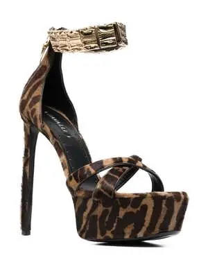 Roberto Cavalli Tiger-print Platform Sandals