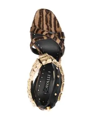 Roberto Cavalli Tiger-print Platform Sandals