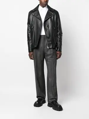 Versace Striped Tailored Trousers - Grey