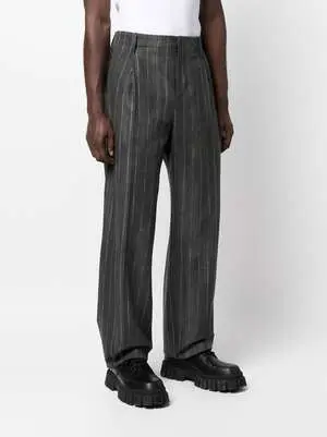 Versace Striped Tailored Trousers - Grey