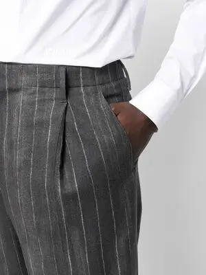 Versace Striped Tailored Trousers - Grey