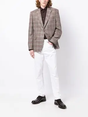 N.peal Plaid-check Print Button Blazer