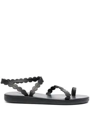 ANCIENT GREEK SANDALS Leather Toe-strap Sandals - Black