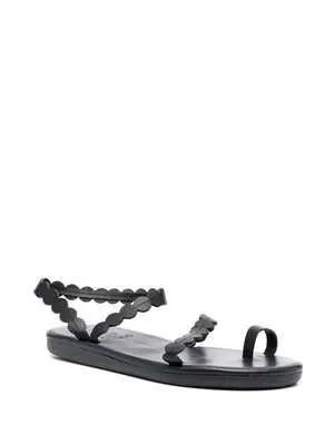 ANCIENT GREEK SANDALS Leather Toe-strap Sandals - Black