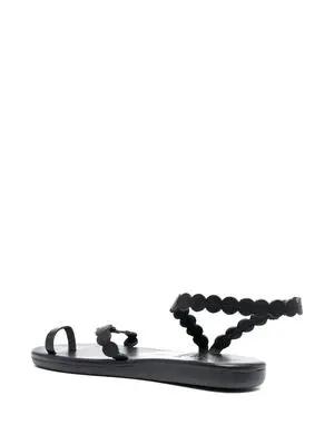 ANCIENT GREEK SANDALS Leather Toe-strap Sandals - Black