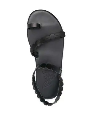 ANCIENT GREEK SANDALS Leather Toe-strap Sandals - Black