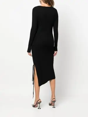 Philipp Plein Lace-detail Ribbed-knit Midi Dress