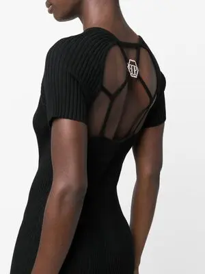 Philipp Plein Logo-plaque Ribbed T-shirt Dress