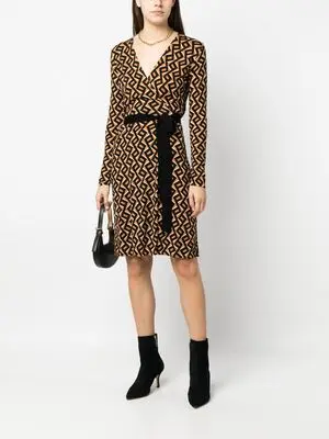 Diane Von Furstenberg Zig-zag Print Wrap Dress