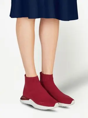 FERRAGAMO Logo-print Slip-on Sneakers - Red