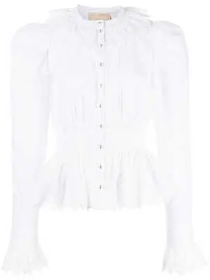 Ulla Johnson Brigitte Peplum-hem Blouse - White