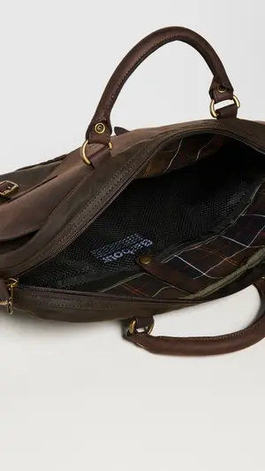 Barbour Waxed Leather Briefcase - Olive