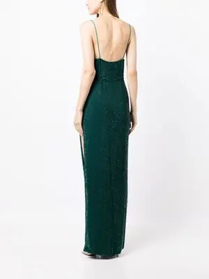 Retrofete Katya Sequin-embellished Gown - Green