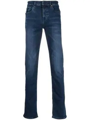 BOSS Mid-wash Logo-patch Jeans