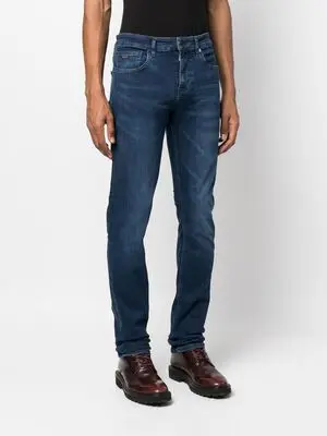 BOSS Mid-wash Logo-patch Jeans