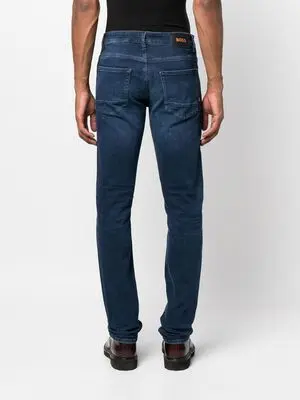 BOSS Mid-wash Logo-patch Jeans