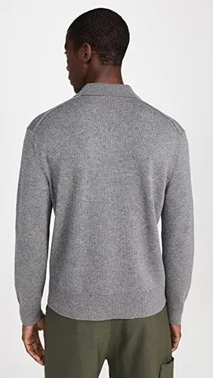 ALEX MILL Polo Sweater In Washed Cashmere