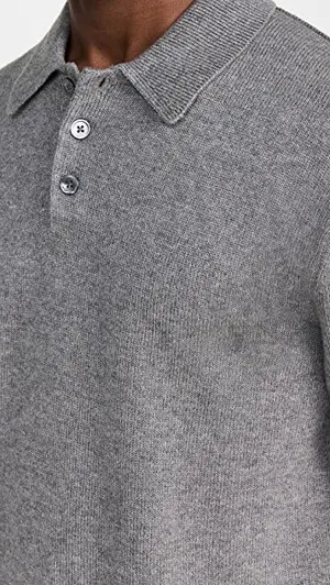 ALEX MILL Polo Sweater In Washed Cashmere