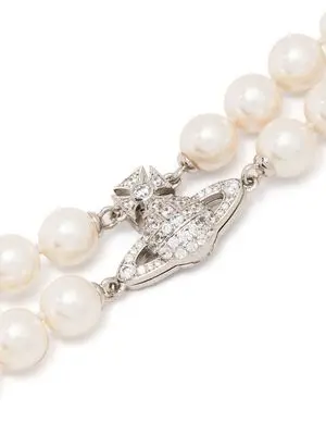 VIVIENNE WESTWOOD Orb Plaque Two-row Pearl Necklace