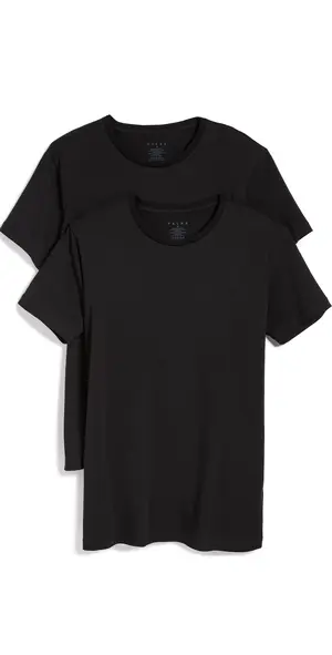Falke 2-pack Cotton Crew Neck Tee - Black
