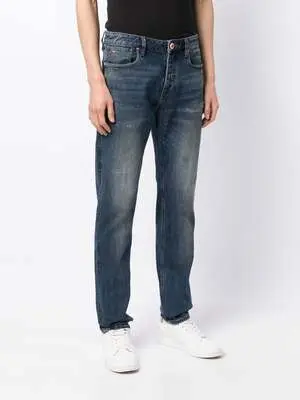 Emporio Armani Mid-rise Straight-leg Jeans - Blue