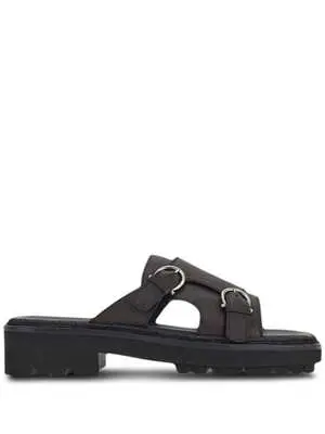 FERRAGAMO Gancini Buckled Calf Leather Sandals