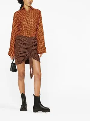 GANNI Gathered Mini Skirt