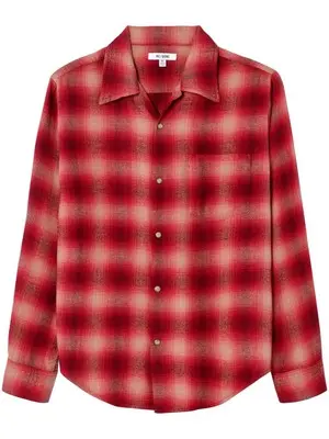 RE/DONE Plaid Button-up Shirt - Orange
