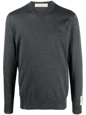 GOLDEN GOOSE Ribbed-knit Crew Neck Sweatshirt - Grey