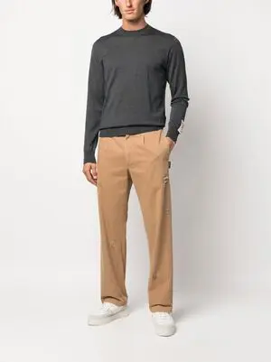 GOLDEN GOOSE Ribbed-knit Crew Neck Sweatshirt - Grey
