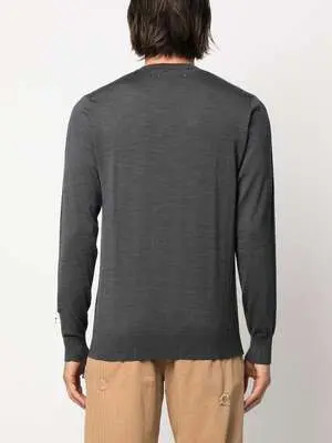 GOLDEN GOOSE Ribbed-knit Crew Neck Sweatshirt - Grey