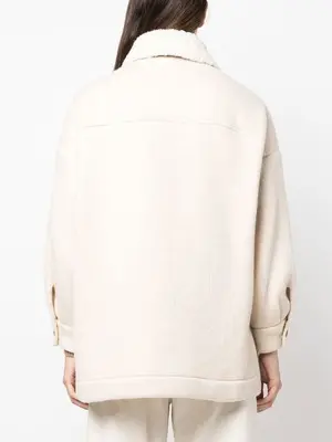 AVA ADORE Shearling-trim Button-up Jacket