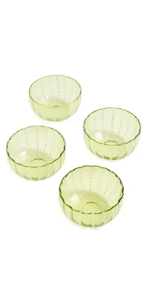 ZAFFERANO Perle Small Bowl Set Of 4 - Apple Green