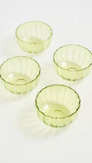 ZAFFERANO Perle Small Bowl Set Of 4 - Apple Green