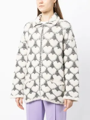 MARCO RAMBALDI Heart-print Knit Cardigan