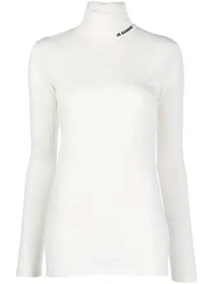 JIL SANDER Logo-print Roll-neck Top