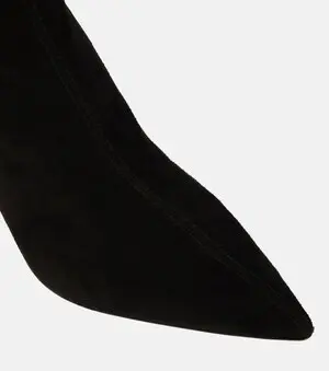 AQUAZZURA Saint Honore 85 Suede Boots - Black