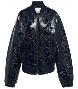 THE FRANKIE SHOP Hane Croc-effect Bomber Jacket