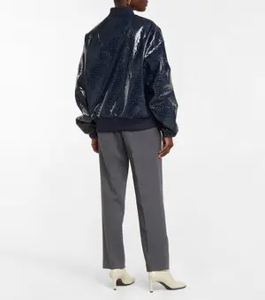 THE FRANKIE SHOP Hane Croc-effect Bomber Jacket