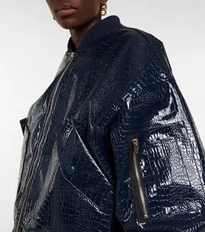 THE FRANKIE SHOP Hane Croc-effect Bomber Jacket